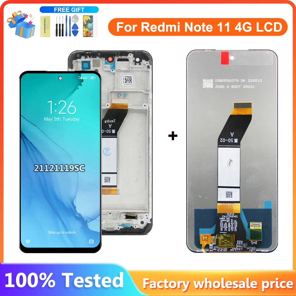ЖК-дисплей 6,5 ''для Xiaomi Redmi Note 11 4G с сенсорным экраном и ...
