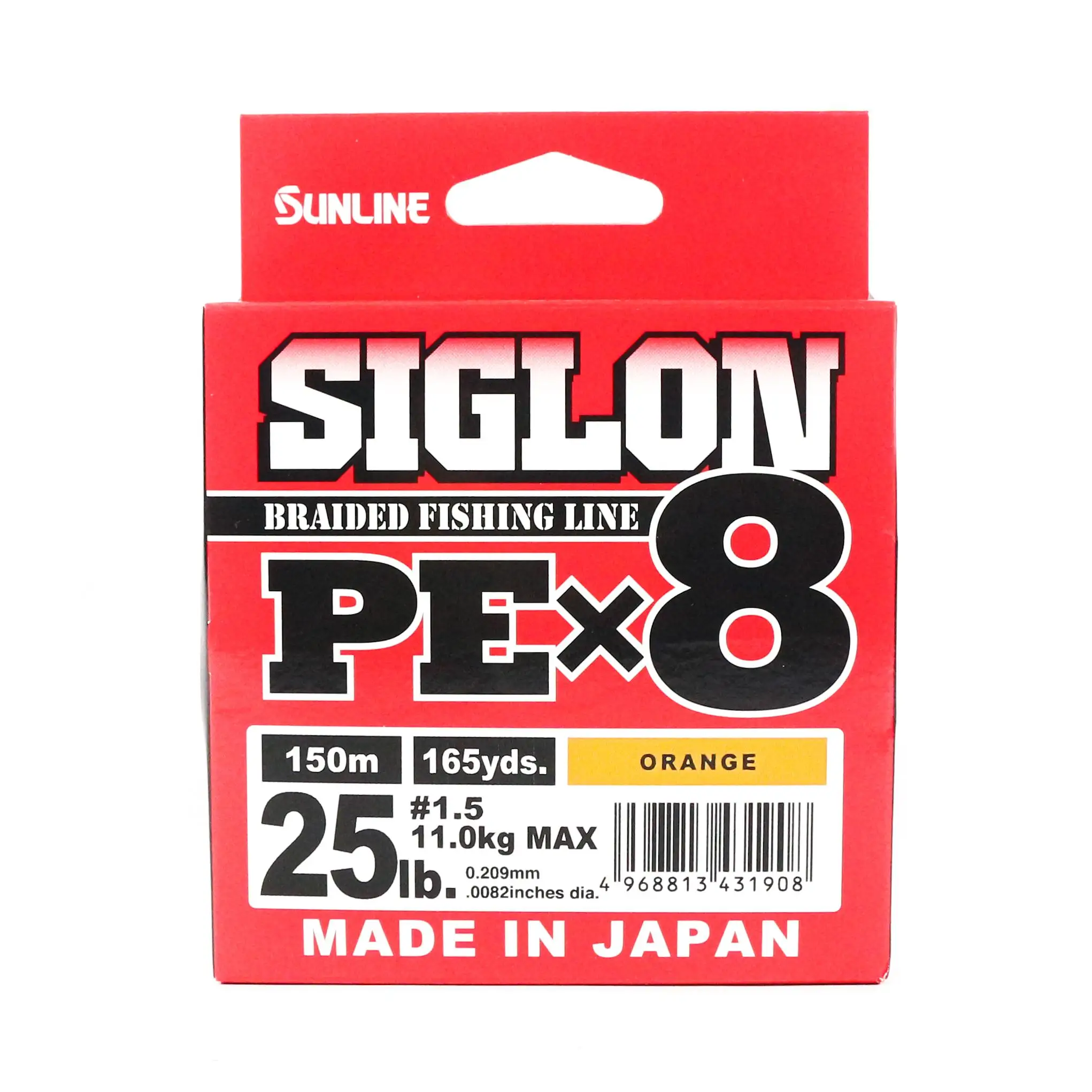 Sunline PE Line X8 Siglon 150M PE 1,5 25 фунтов Оранжевый (1908 год) | AliExpress