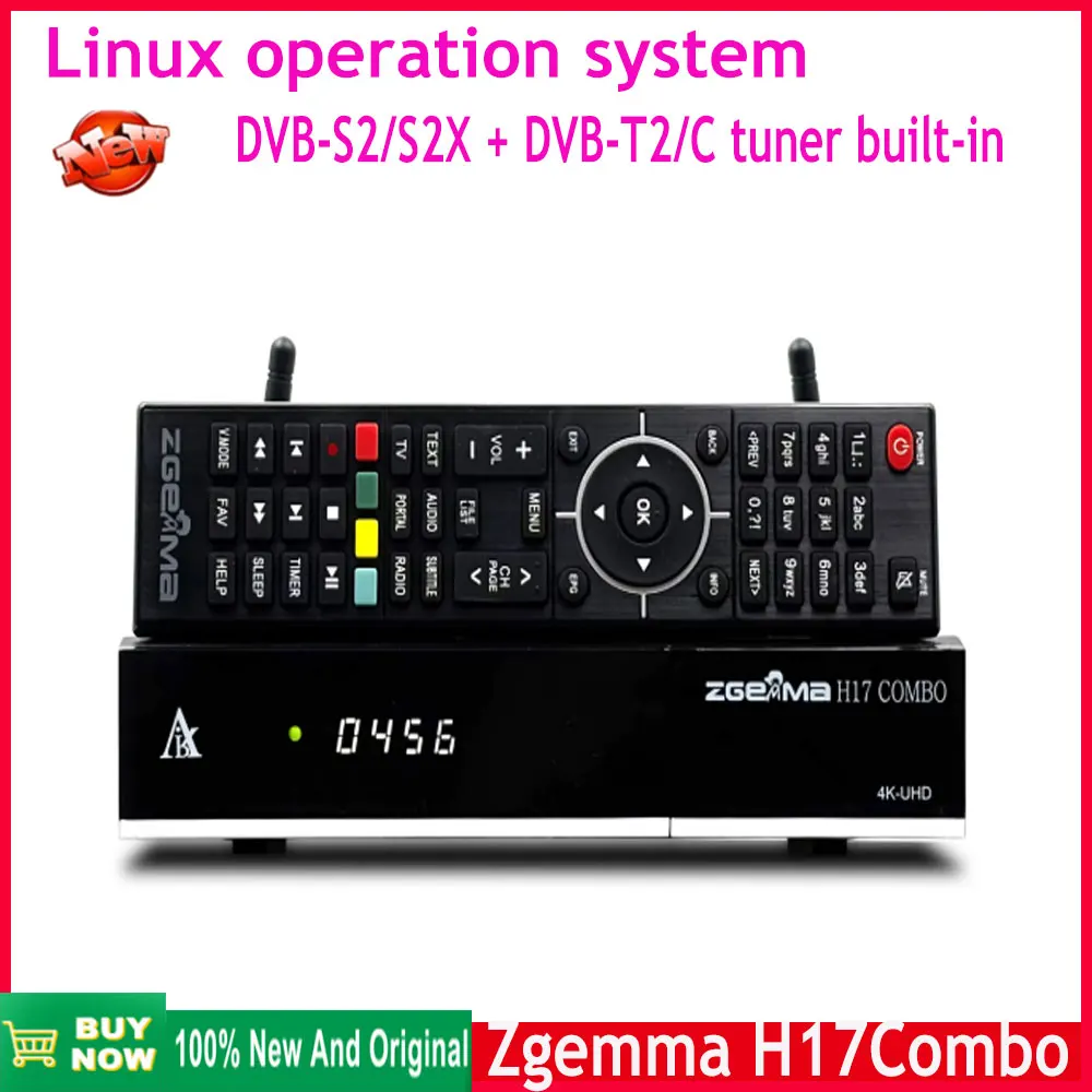 [Подлинный] года, двухрежимный спутниковый ТВ-приемник ZGEMMA H17COMBO с DVB S2X + DVB T2/C HEVC ...
