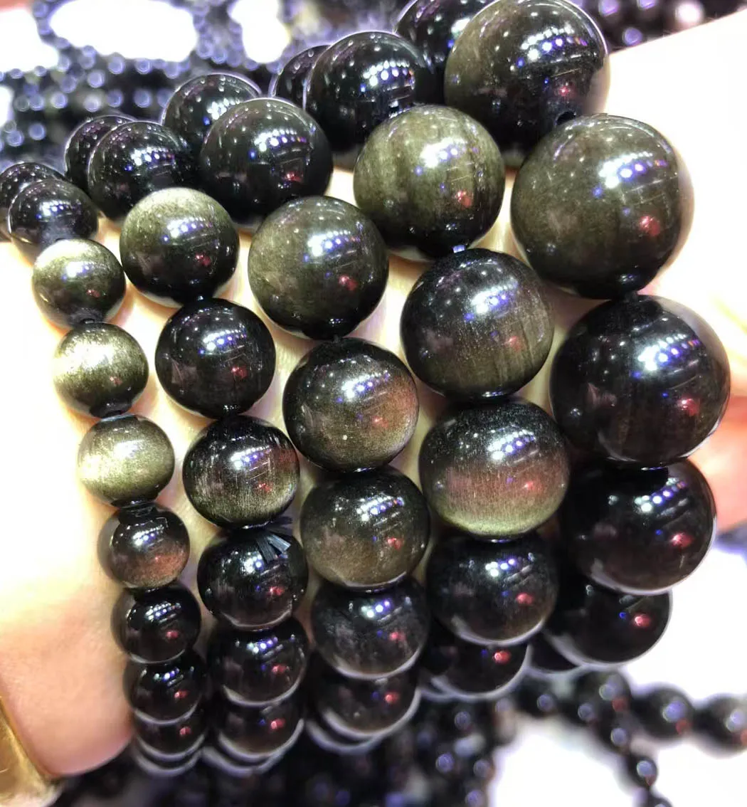 Мужской браслет из черного obsidian | AliExpress