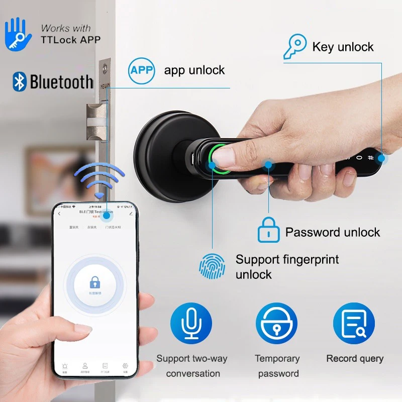 Умный дверной замок с Wi-Fi и биометрическим кодом | AliExpress