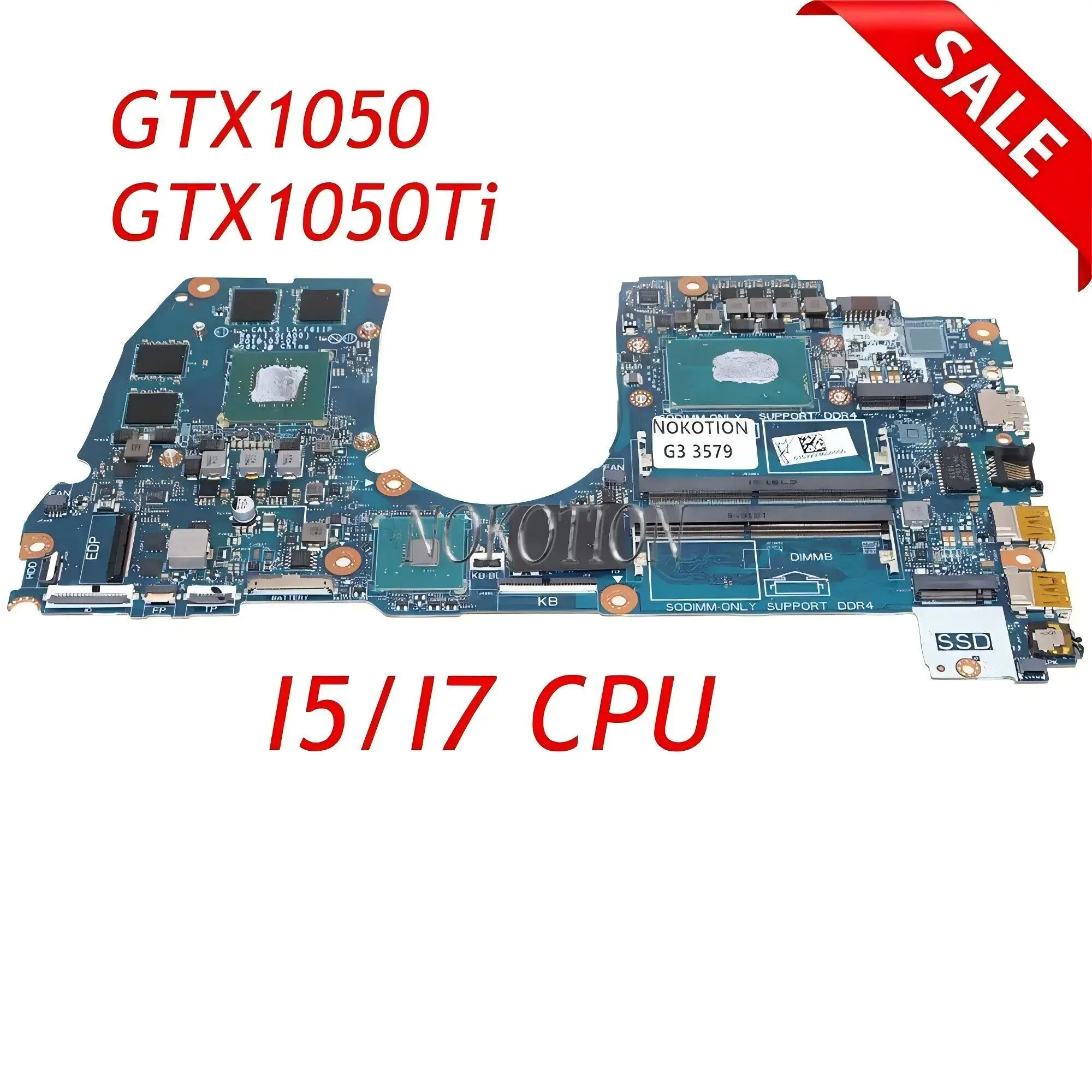ОСНОВНАЯ ПЛАТА NOKOTION CAL53 LA-F611P для материнской платы DELL G3 15-3579 3579 PC с ...