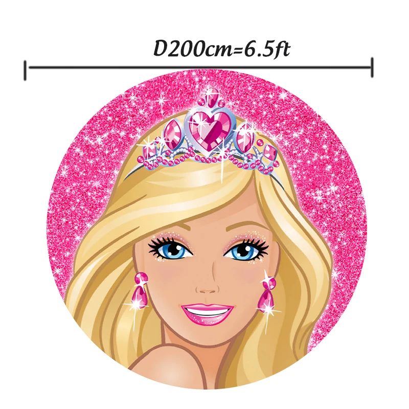 Barbie Circle Backdrops for Girl Birthday Round Backdrop Elastic ...
