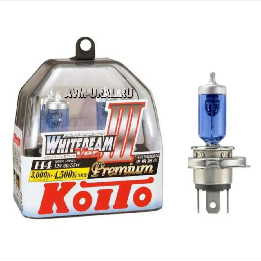 KOITO Лампа галогенная H4 12V 60/55W KOITO Whitebeam 135/125W 4500K (2 шт.) | AliExpress