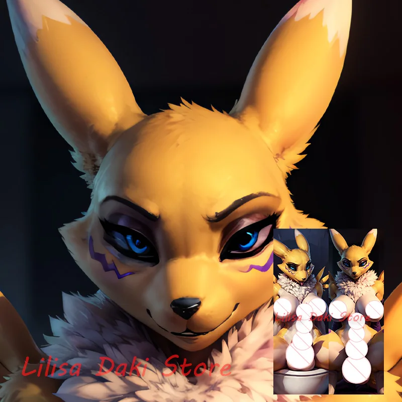 Наволочка для подушки Dakimakura Renamon Futa с аниме принтом | AliExpress