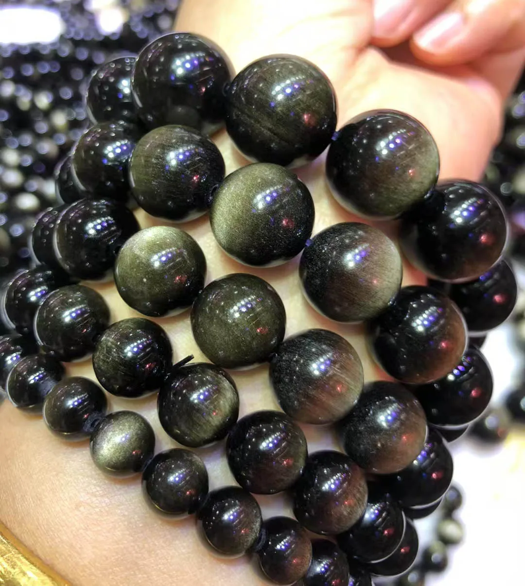 Мужской браслет из черного obsidian | AliExpress