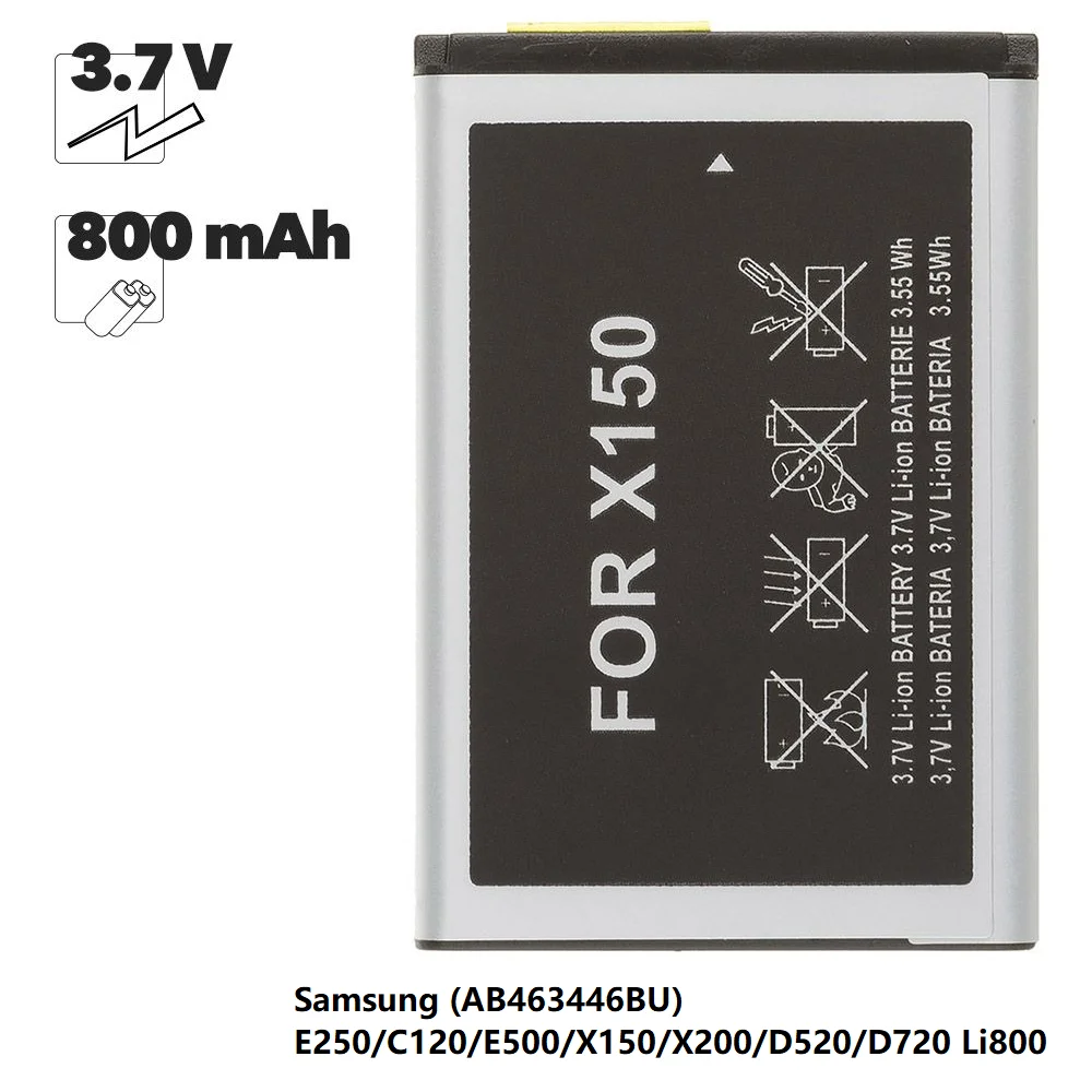 АКБ Samsung (AB463446BU) E250/C120/E500/X150/X200/D520/D720 Li800 100% Filling Capacity | AliExpress