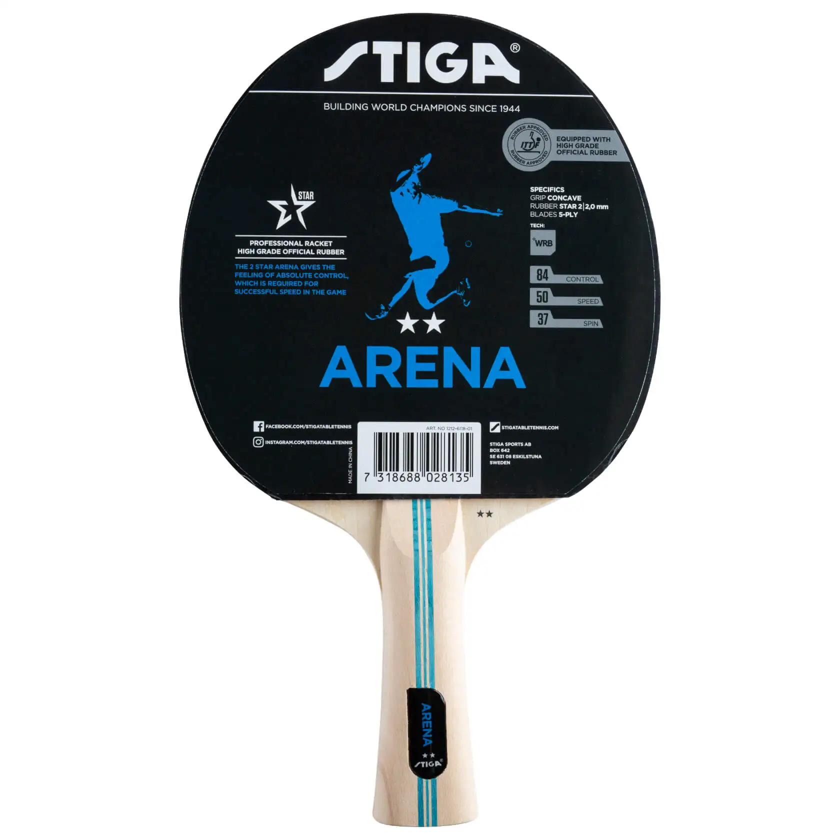 Ракетка для настольного тенниса STIGA Arena WRB 2* накладка 2.0 mm ...
