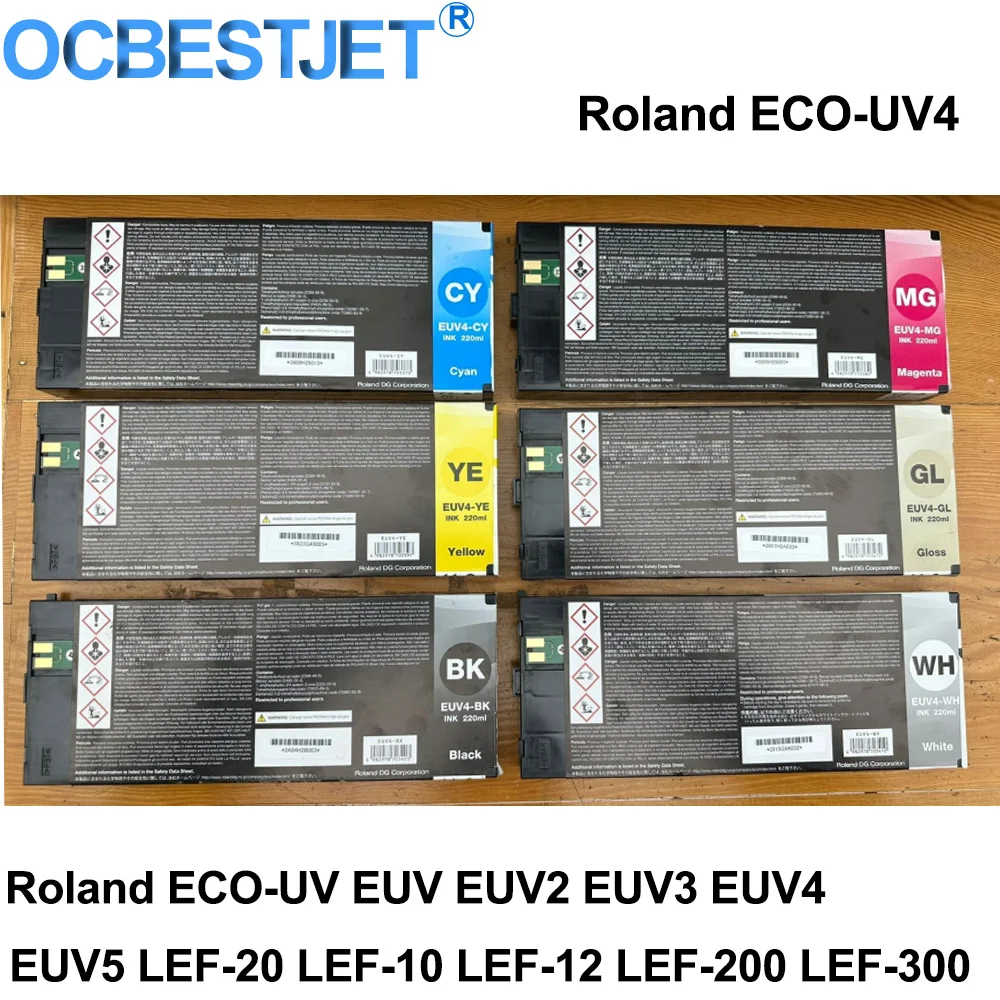 Для Roland ECO-UV4 Совместимый картридж с одноразовым чипом для Roland ...