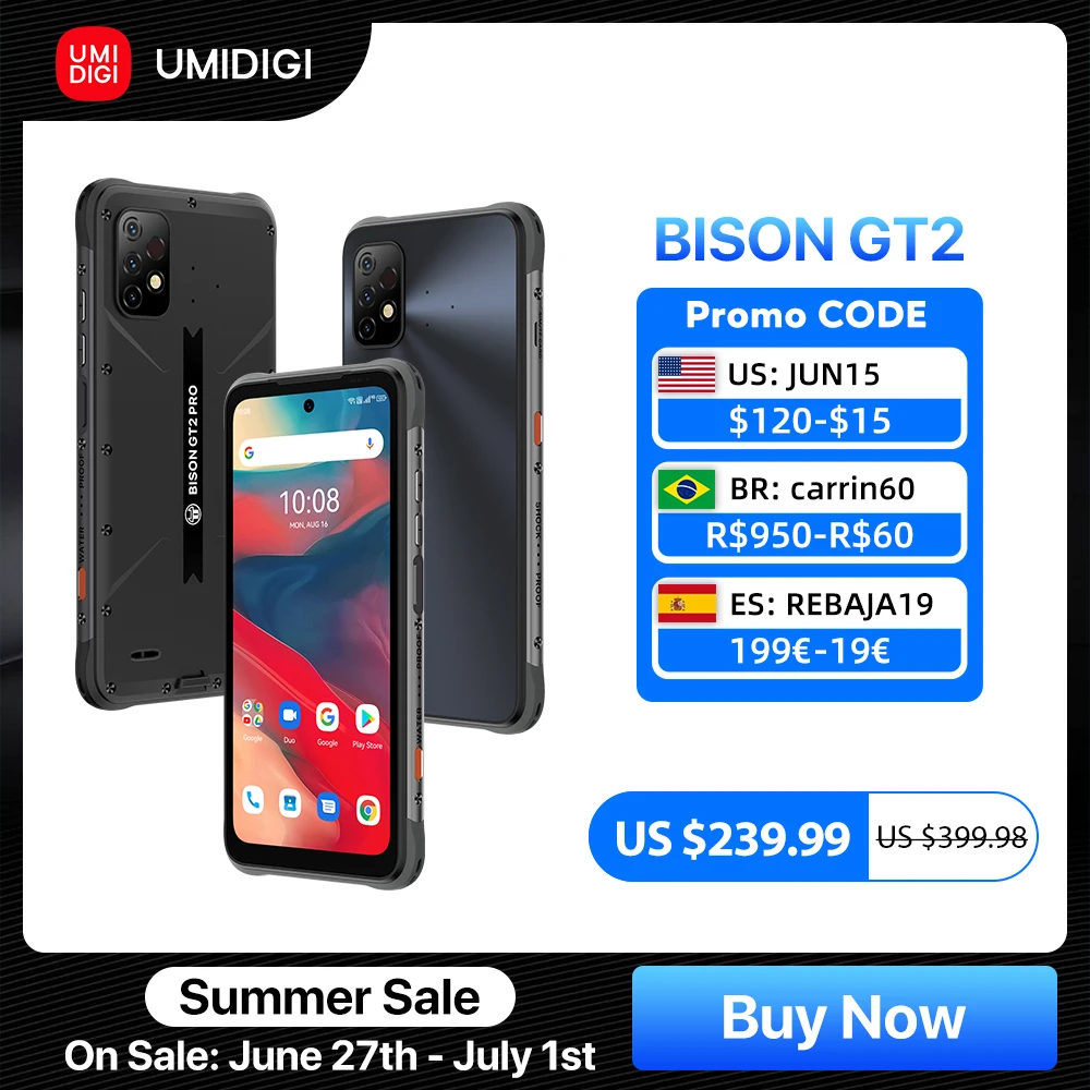 Umidigi Bison Gt2/Gt2 Pro Android 12 Rugged Smartphone Ip68 Ip69k 128Gb ...