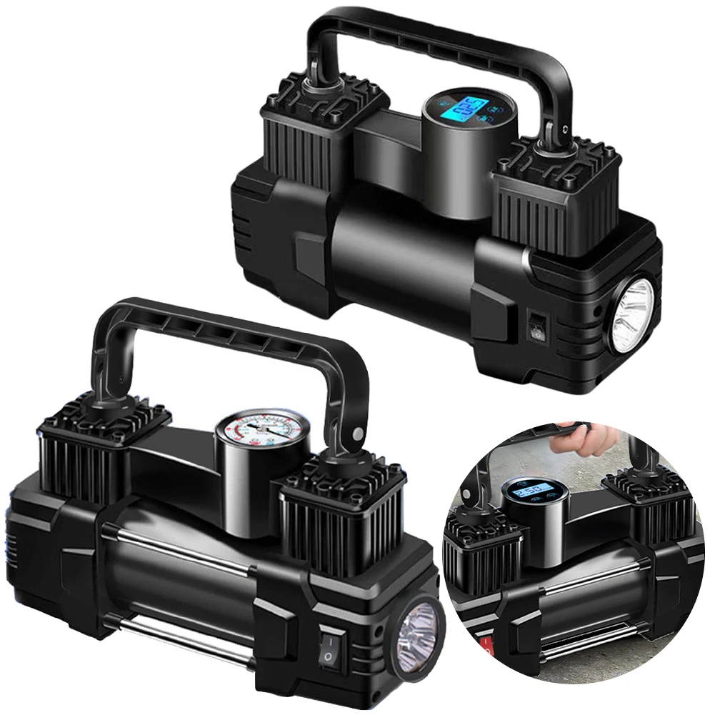 Автомобильный электрический воздушный насос 12V 150PSI Двухцилиндровый ...