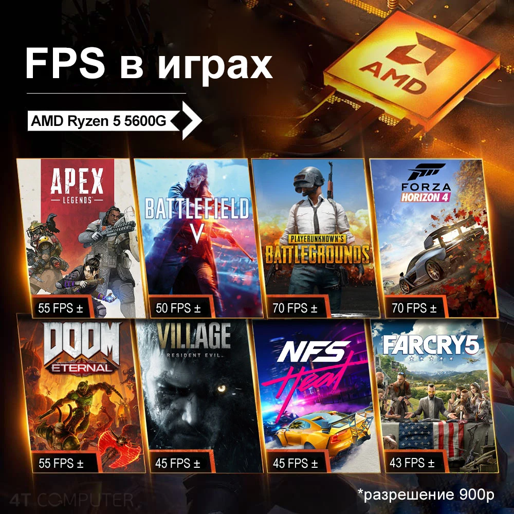 Игровой компьютер BEST HiT RGB FuN AMD Ryzen 5 5600G / DDR4 16Gb / SSD ...