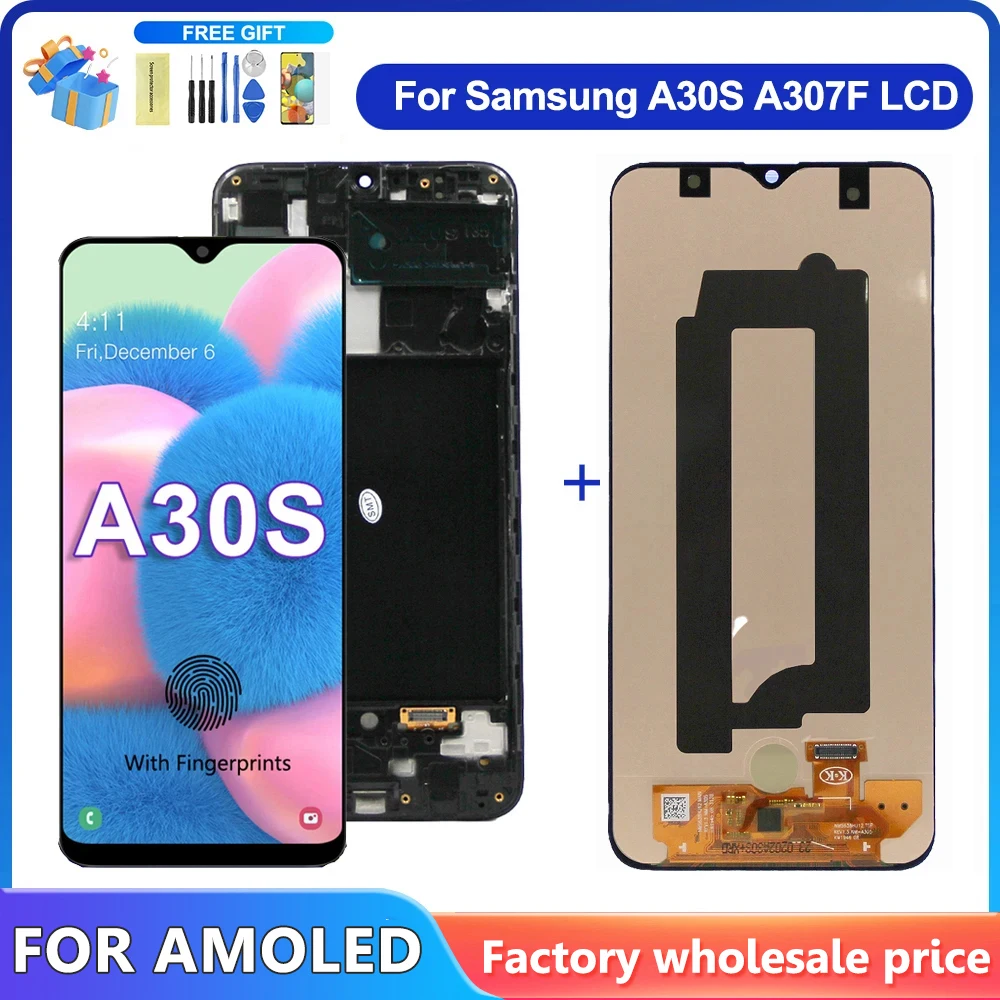 ЖК-дисплей AMOLED для Samsung A30s, сенсорный экран с дигитайзером в ...