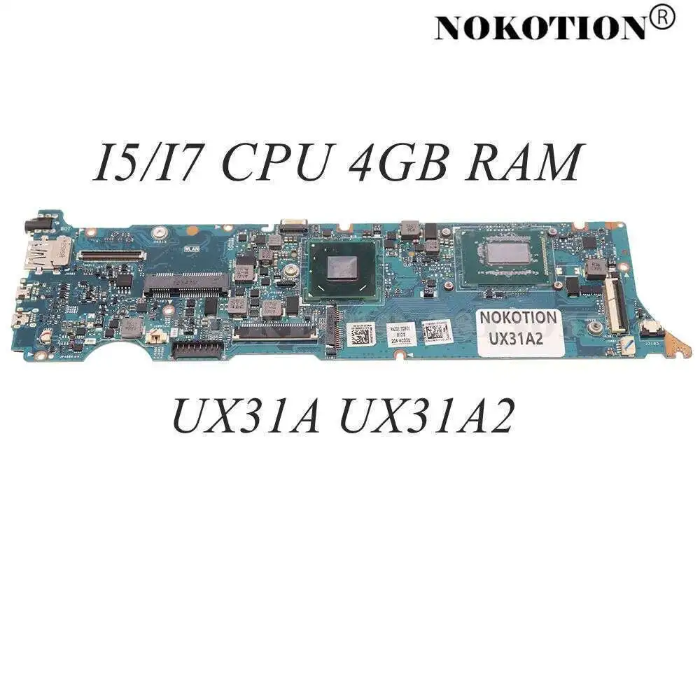 NOKOTION MAIN BOARD REV 2.0 для ASUS UX31A UX31A2 материнская плата ноутбука I5/I7 CPU+4 ГБ ОЗУ ...