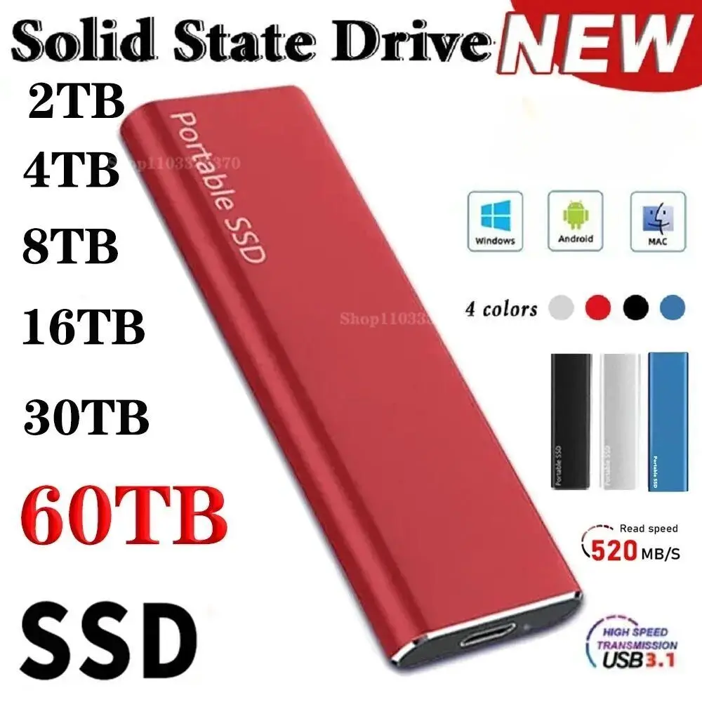 Внешний жесткий диск 4 ТБ портативный SSD 1 ТБ | AliExpress