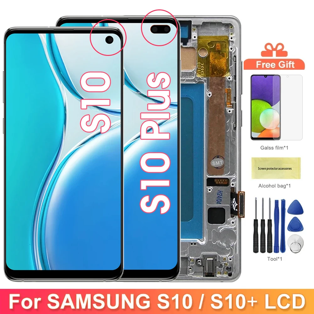 Сменный экран tft S10 +, для Samsung Galaxy S10 Plus G975F, ЖК-дисплей ...