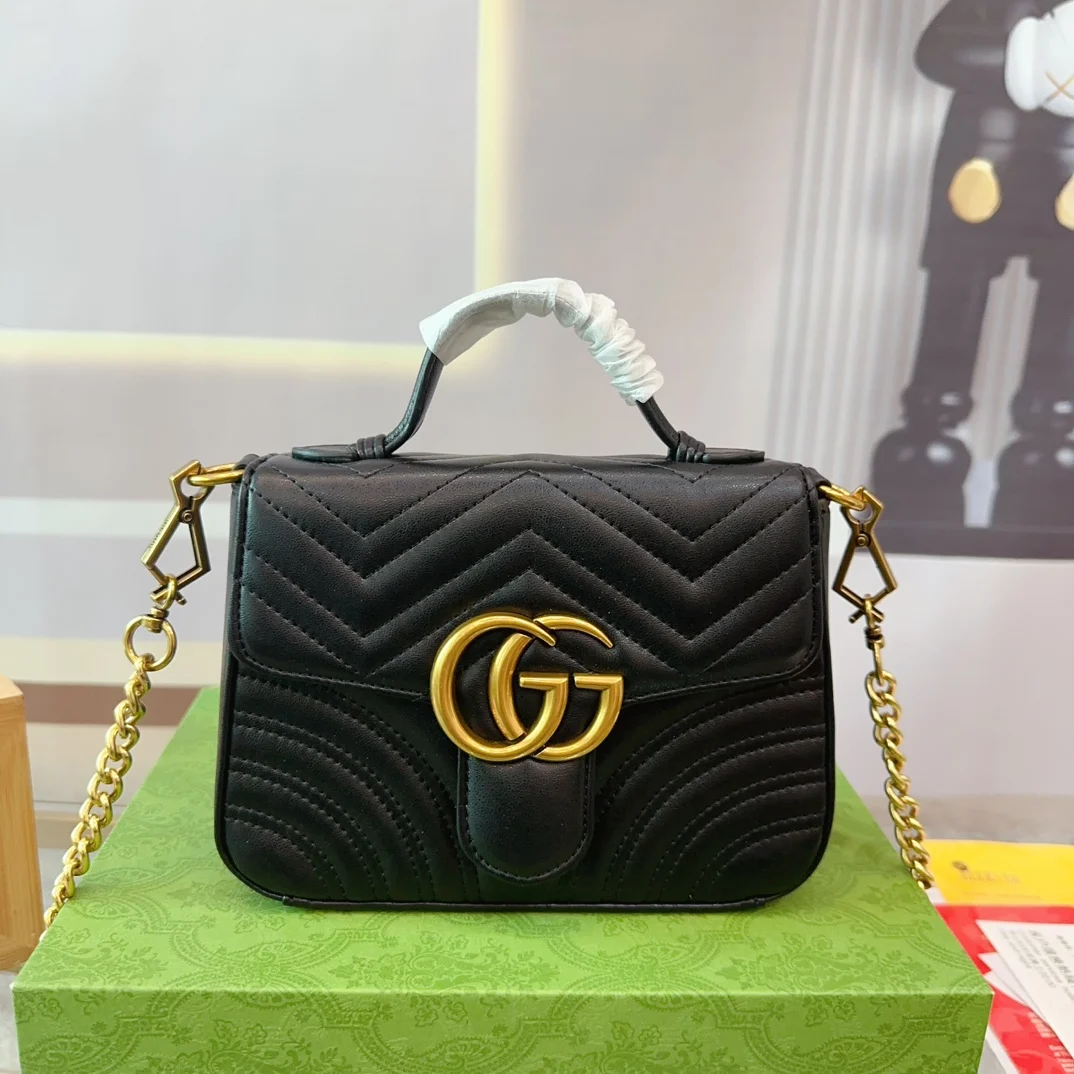 Черная сумка на плечо Gucci Marmont Chain Embellished | AliExpress