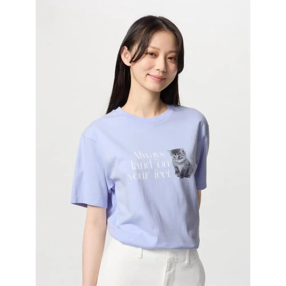 Uniqlo Japan Cat Photograph Ut Свободный крой | AliExpress