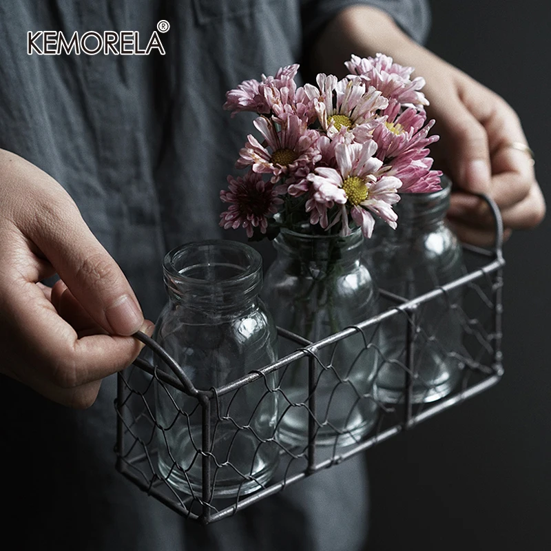 Подставка для цветочного горшка, из кованого железа, сетчатая корзина ...
