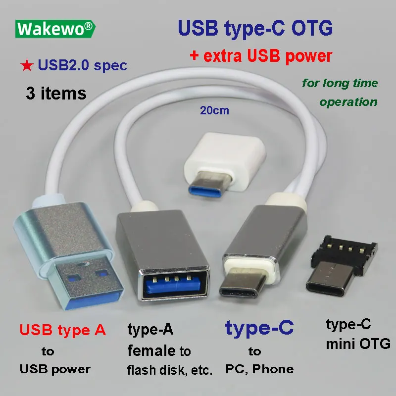 Кабель USB Type-C OTG 3 в 1 с питанием | AliExpress