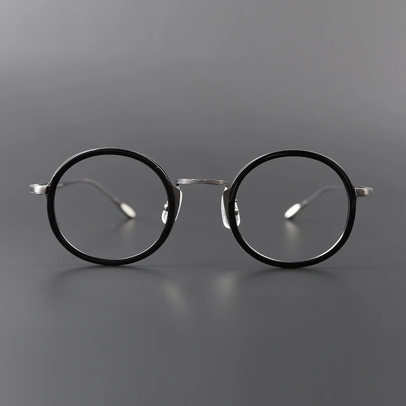 Japanese handmade Acetate semi-rimless eyeglasses frames alloy temple ...