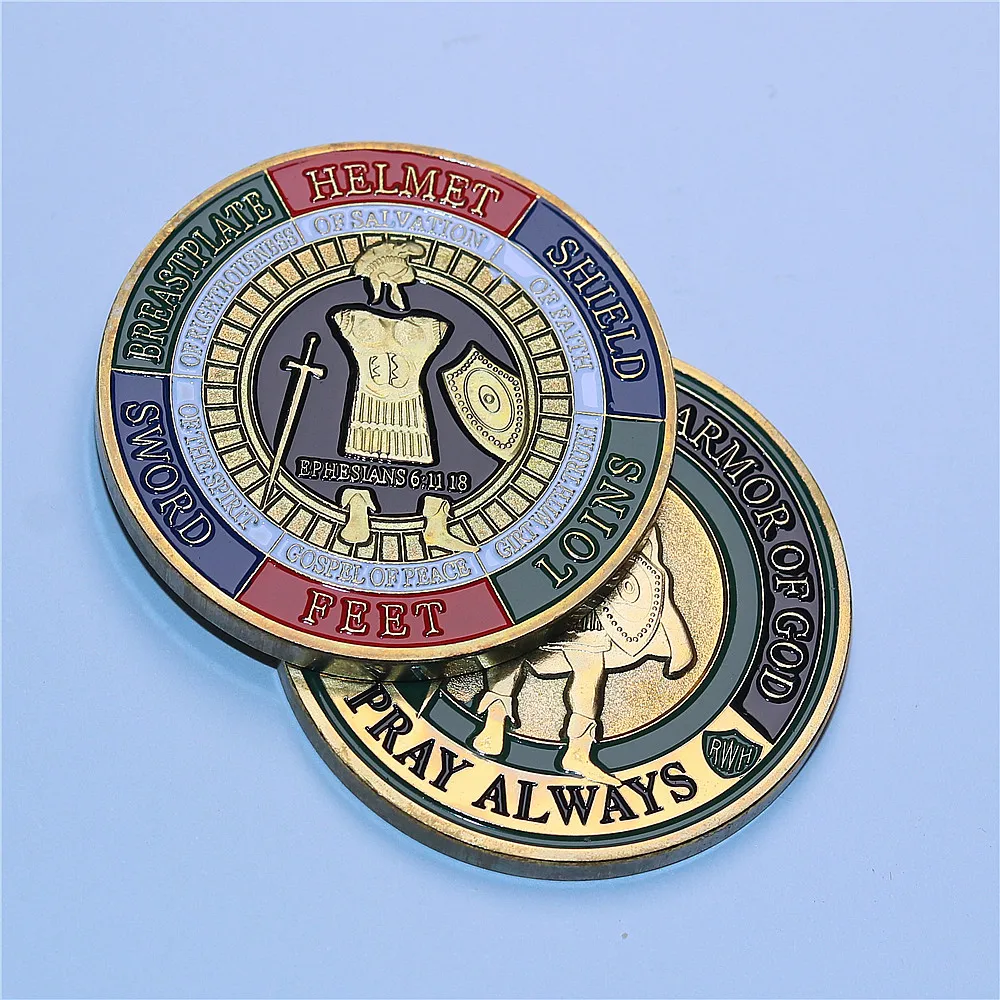 Armor of God Pray Always Military Challenge Coin,20pcs/lot Free ...