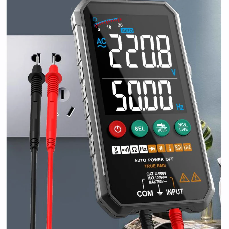 Professional High Precise 6000 counts 1000V AC DC Digital Multimeter ...