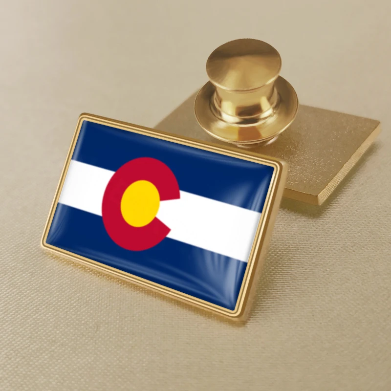 Seal of Colorado State of United States America Map Flag Lapel Pins ...