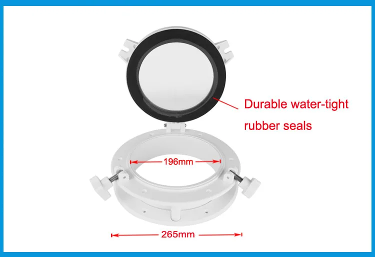 265mm Marine Boat Yacht RV Porthole ABS Plastic Round Hatches Port ...