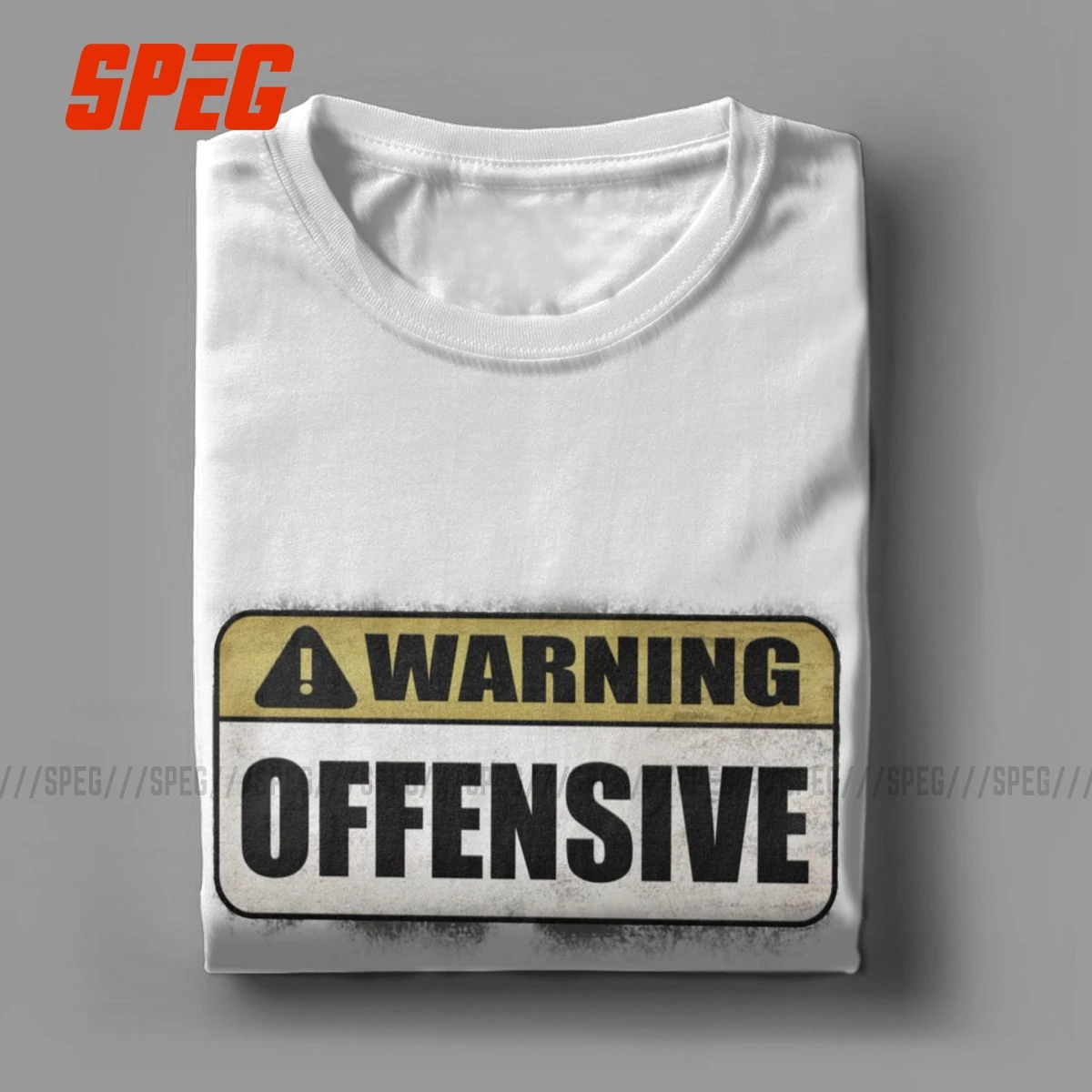 Men's Crewneck Cotton T-Shirt with Creative Offensive WARNING Design ...