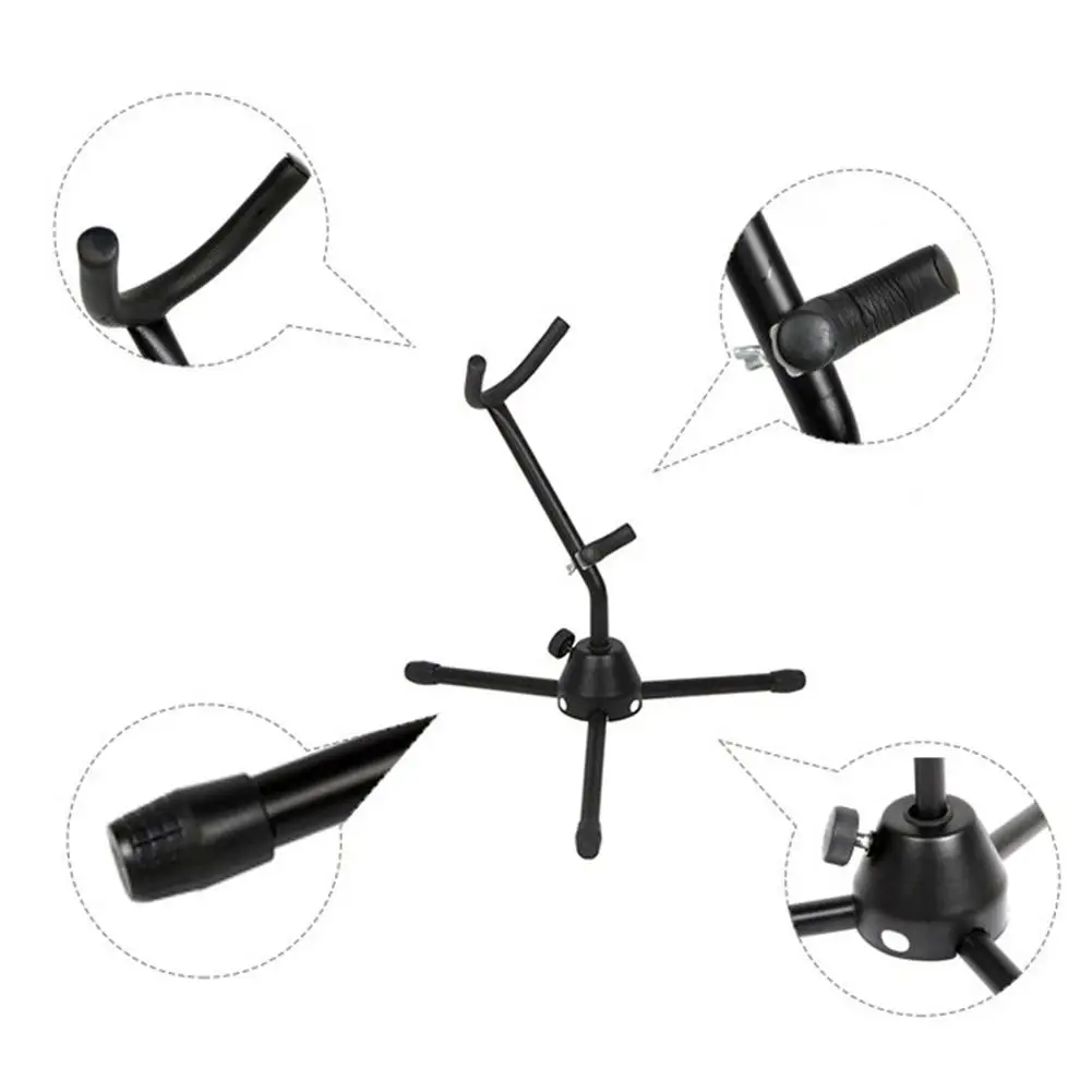 Portable Folding Tenor Alto Saxophone Bracket Tripod Standing Metal Leg ...