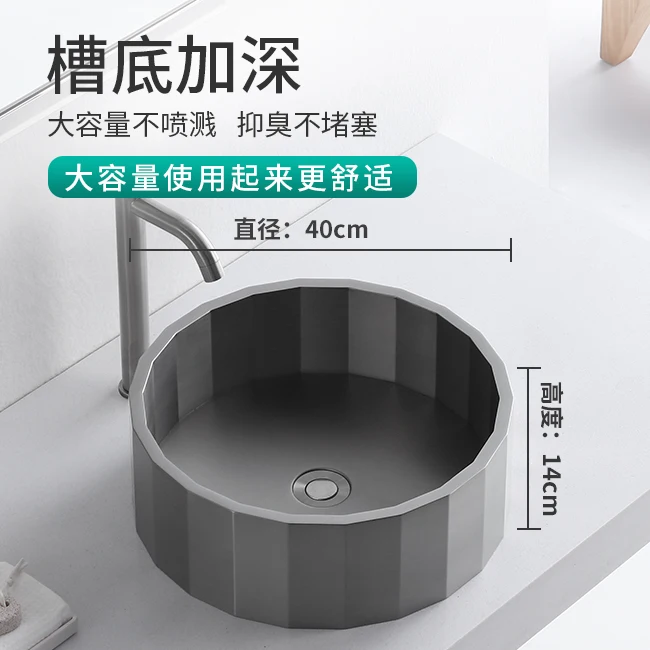 Stainless Steel Round Countertop Basin Wash Hand Basins Single Bowl ...