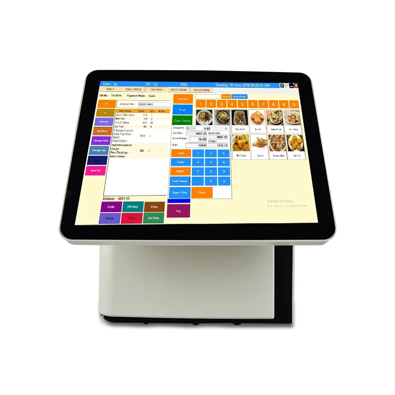 high quality point of sale 15 inch dual screen Pos all in one factory ...
