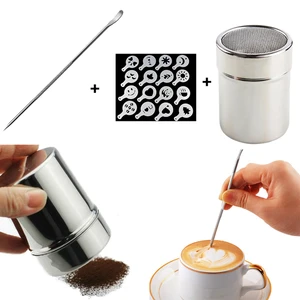 Coffee Foam Latte Art Template Stencils Stainless Steel Needle Powder ...