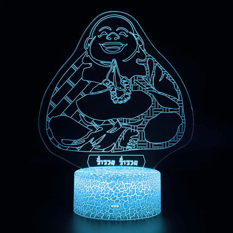 Buddhism Night Lights Buddha Model Touching LED Lamp Room Decoration ...