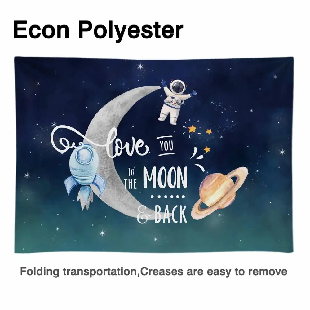 Allenjoy Astronaut Banner Space Moon Spaceship Star Sky Boy Birthday ...