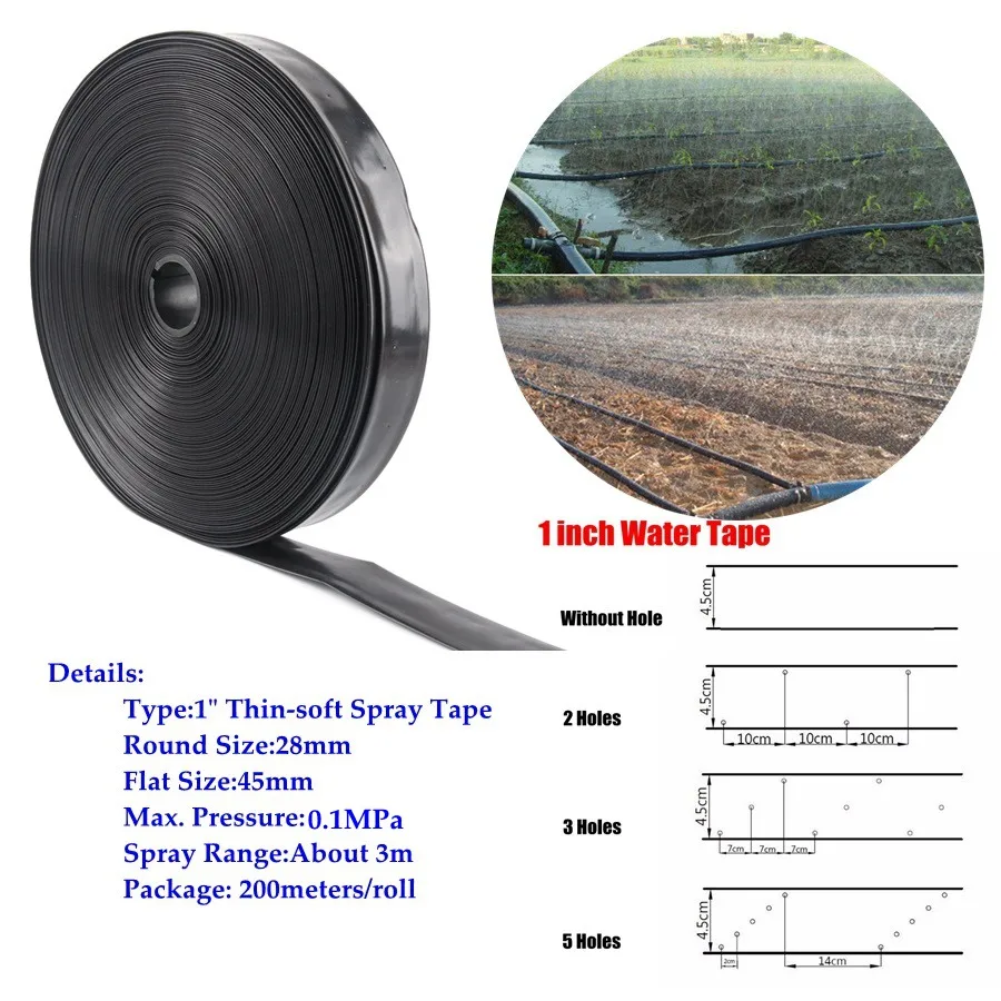 Wholesale 200m/Roll 0~5Holes 1" Φ28mm Thin-Soft Spray Tape Agricultural ...