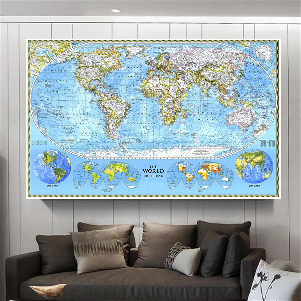 225*150cm The World Political Map In 1994 Large Vintage Poster Non ...