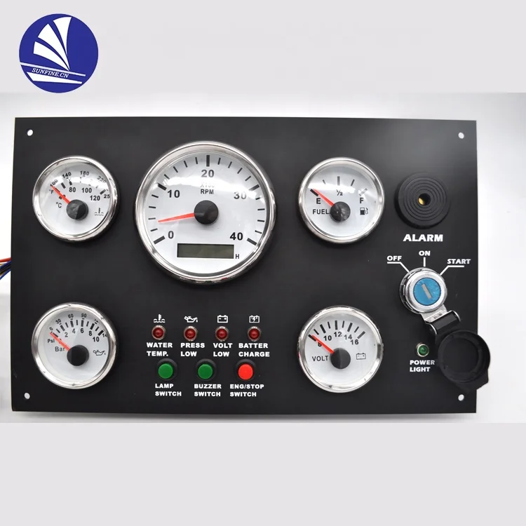Marine Engine Instrument Gauge panel Truck 5 Gauge Dash Cluster Panel ...