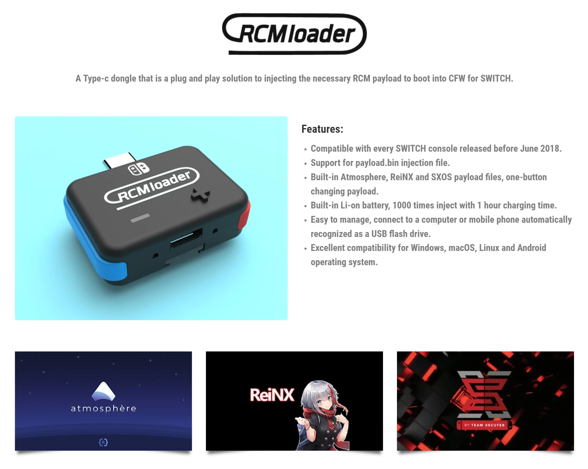 Generic SXOS Upgrade V5 RCM Loader One Payload Bin Loader Injector ...