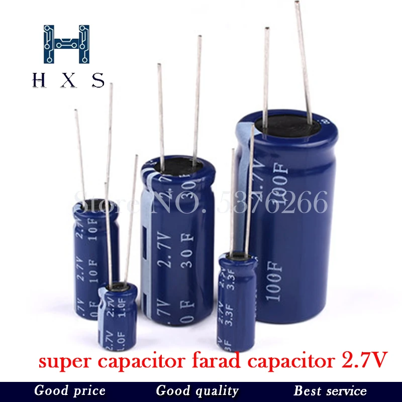 2 шт., Суперконденсатор фарад, конденсатор 2,7 в 2F 3.3F 4F 4.7F 5F 6F ...