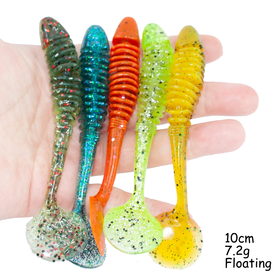 ESFISHING Fishing Bait Vibro Worm 48mm 100mm Soft Lures Silicone Bait s