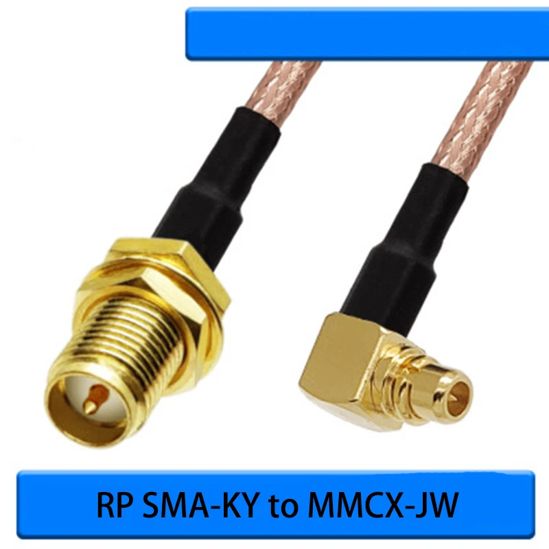 RP SMA Female to MMCX Male Прямоугольный линейный питатель MMCX-JW к RPSMA-KY RF-кабель RG316 ...