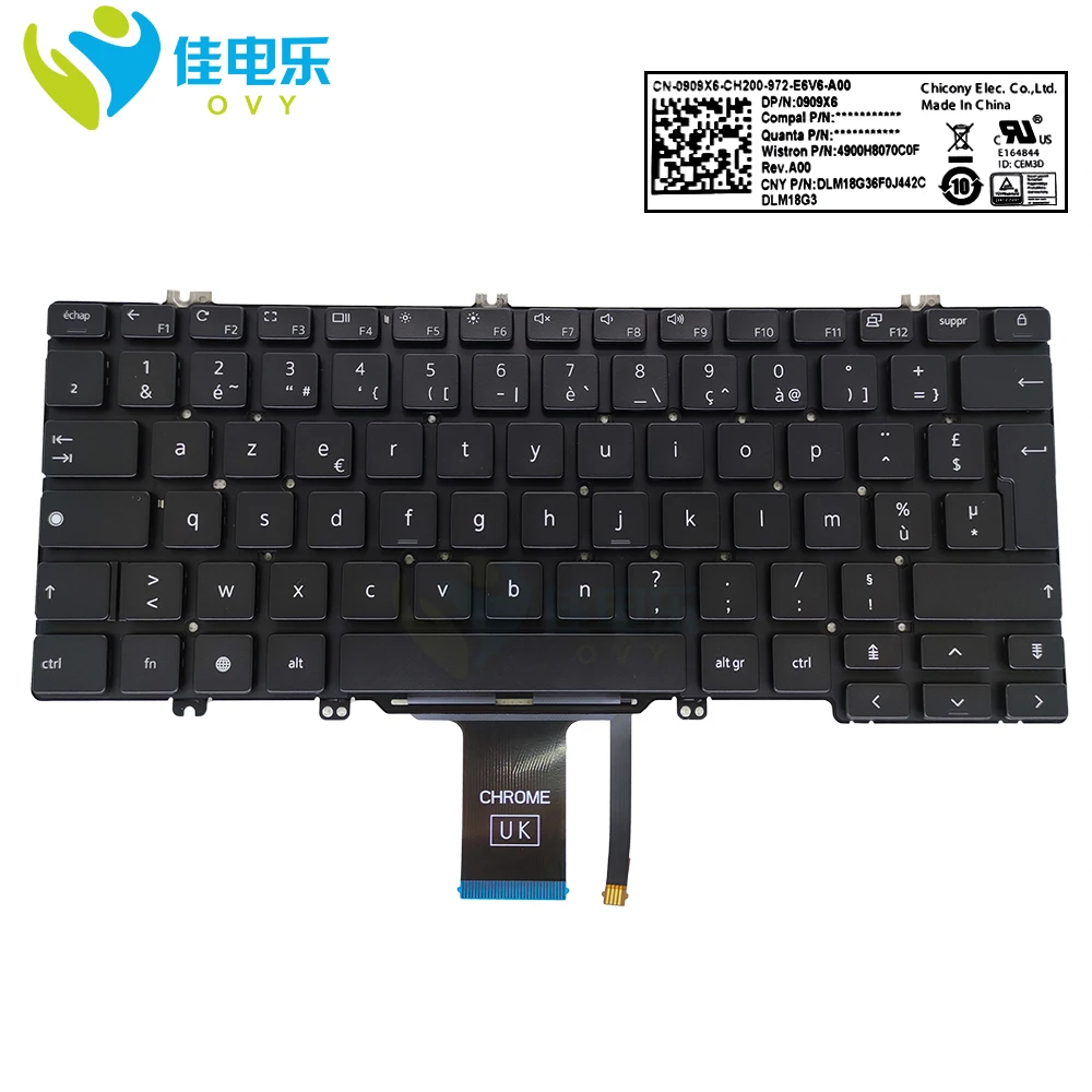 0909X 6 Французская клавиатура с раскладкой azerty подсветка для DELL ...
