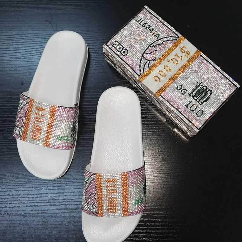 Women's Fashion Colorful Diamond Dollar Shoes Ladies Outdoor Sandals ...
