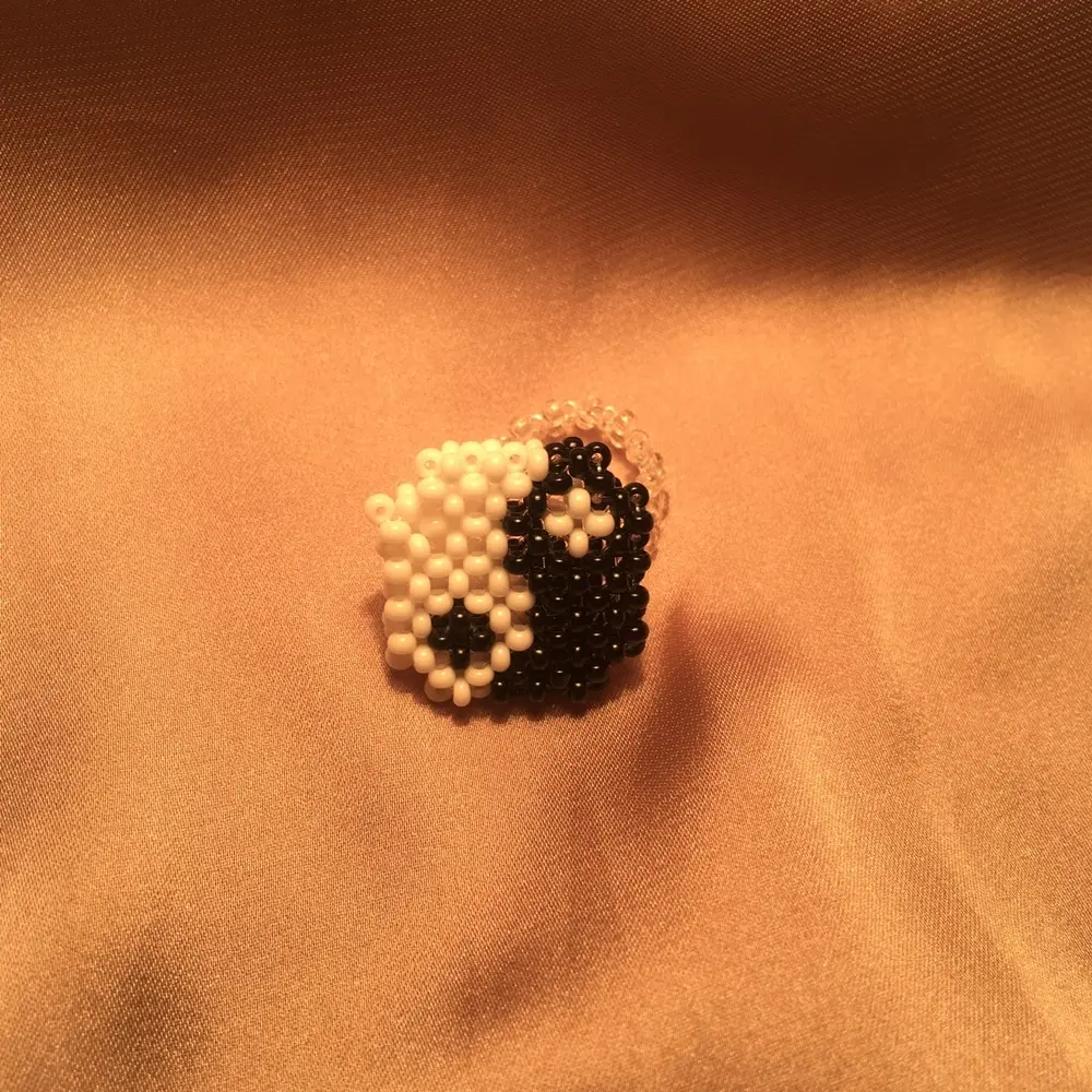 Кольцо из бисера - инь-янь | AliExpress