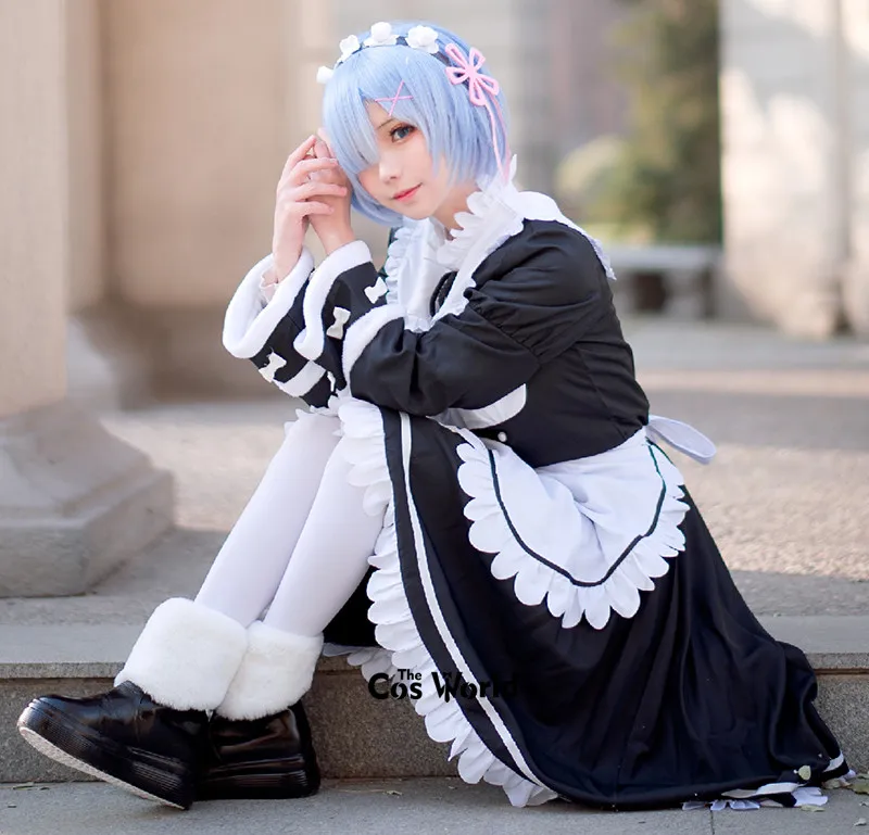 Re Zero Kara Hajimeru Isekai Seikatsu Remu Ramu Winter Maid Apron Dress ...
