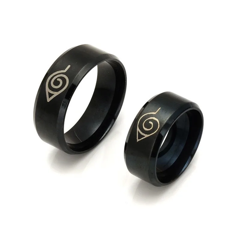 Ring Kakashi Logo Anime Cosplay 8MM Women's Couple Rings Simpl Dimmer ...