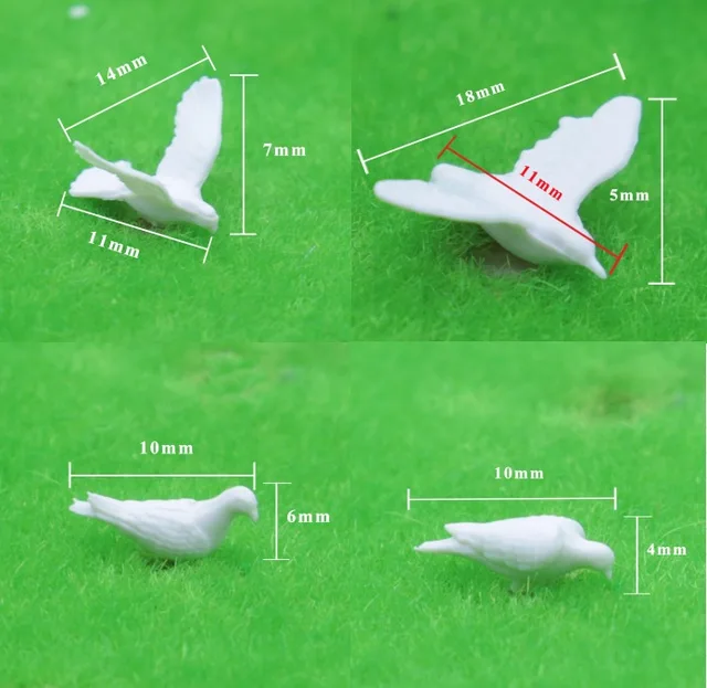 Fake Pigeon Toys 20 Pcs Realistic Fake Pigeon Figures - Mini White Bird ...