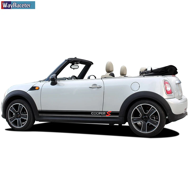 2 Pcs Door Side Stripes Sticker Graphics Decal For MINI Cooper S JCW ...